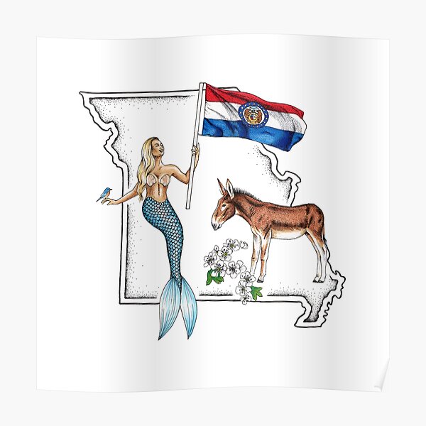 "Missouri Mermaid" Poster for Sale by Eweglein | Redbubble