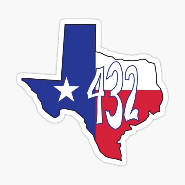 "Hand Drawn Texas Flag 432 Area Code" Sticker by itsrturn | Redbubble