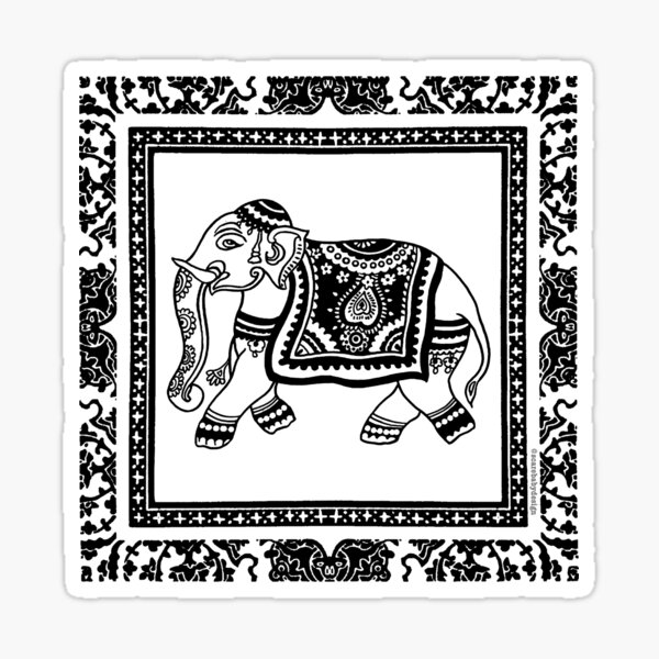 "Elephant Art India Inspired" Sticker for Sale by Greenbaby | Redbubble