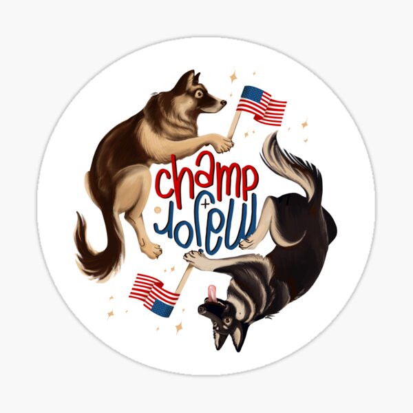 "Champ and Major" Sticker for Sale by emilycongdon | Redbubble