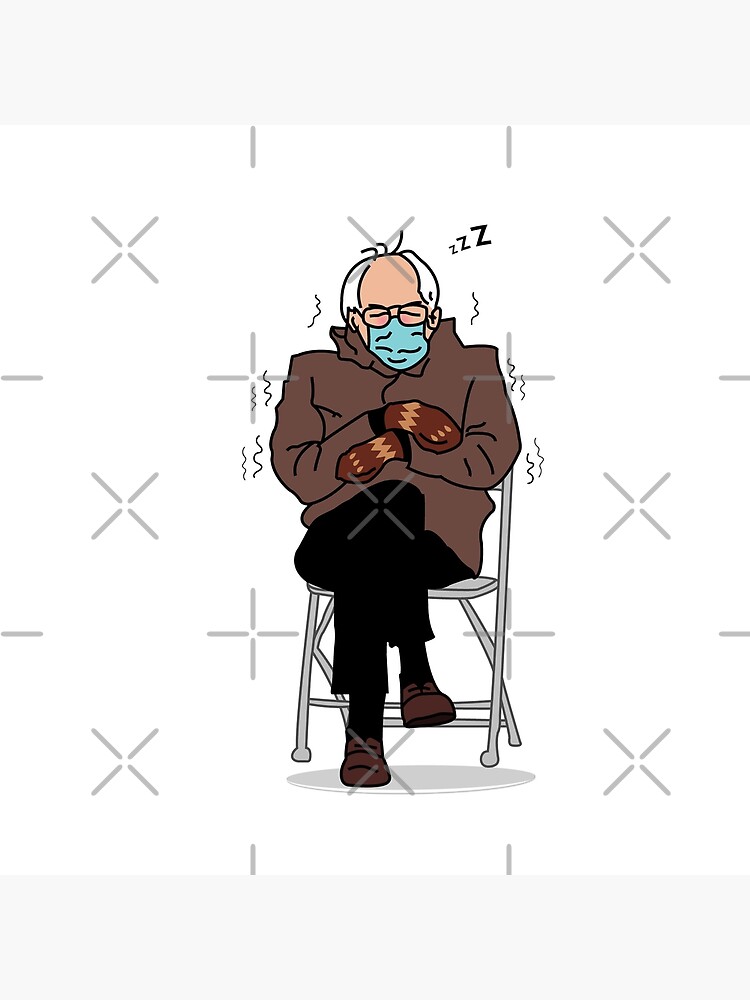 "Bernie Sanders Mittens Folding Chair Funny Meme" Poster by RAIID ...