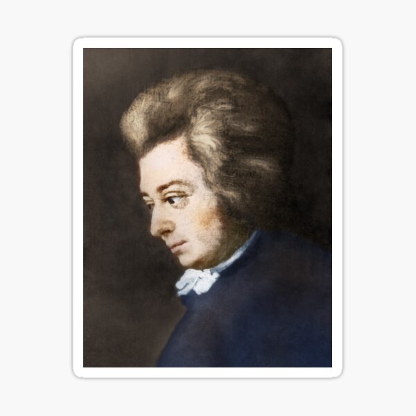 "Wolfgang Amadeus Mozart, Austrian Composer" Sticker for Sale by ...