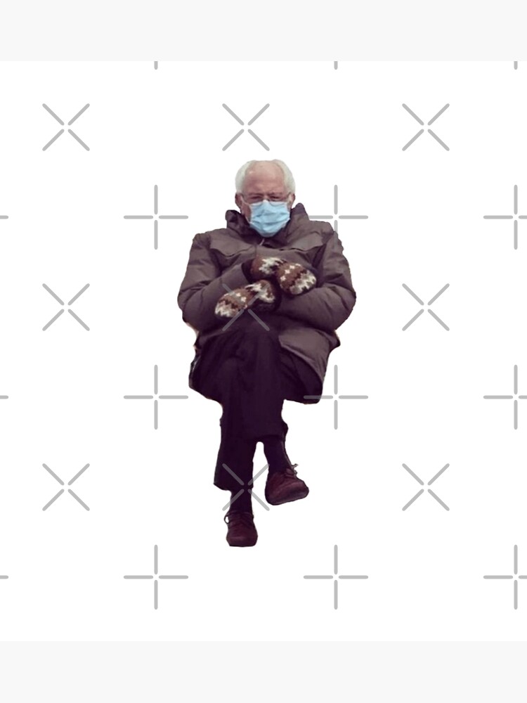 "Bernie Sitting Meme" Poster for Sale by SciathDe | Redbubble