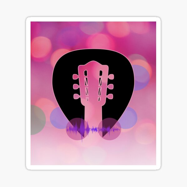 "Pink Bokeh Guitar Pick" Sticker for Sale by MusicalPier | Redbubble