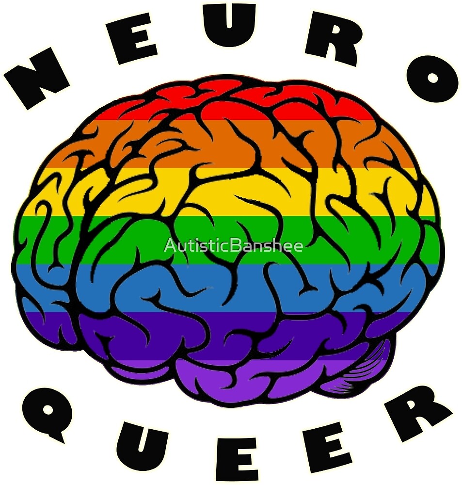 "Neuroqueer Brain - Rainbow" by AutisticBanshee | Redbubble