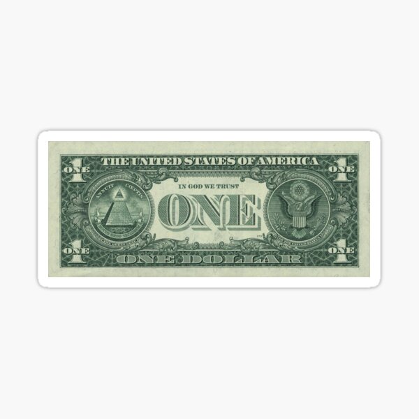"One dollar bill t-shirt" Sticker for Sale by vitofylyk | Redbubble