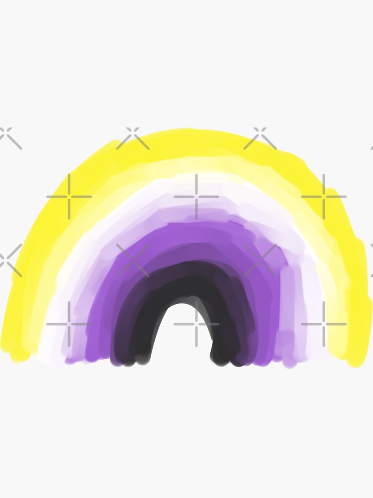 "RAINBOW - Non Binary" Sticker by KELZAAAAAAARGH | Redbubble