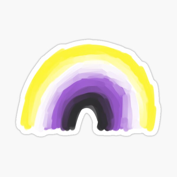 "RAINBOW - Non Binary" Sticker by KELZAAAAAAARGH | Redbubble