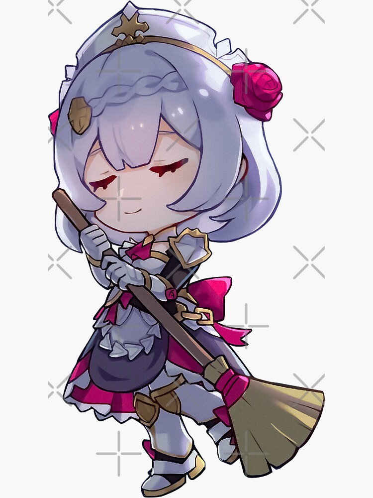 "Noelle | Genshin Impact Sticker "Sweeping"" Sticker by Asiapenguin ...