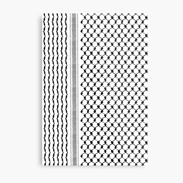 "Palestinian Hatta Kufiya Folk Pattern #2-Black, Palestine Arabic ...