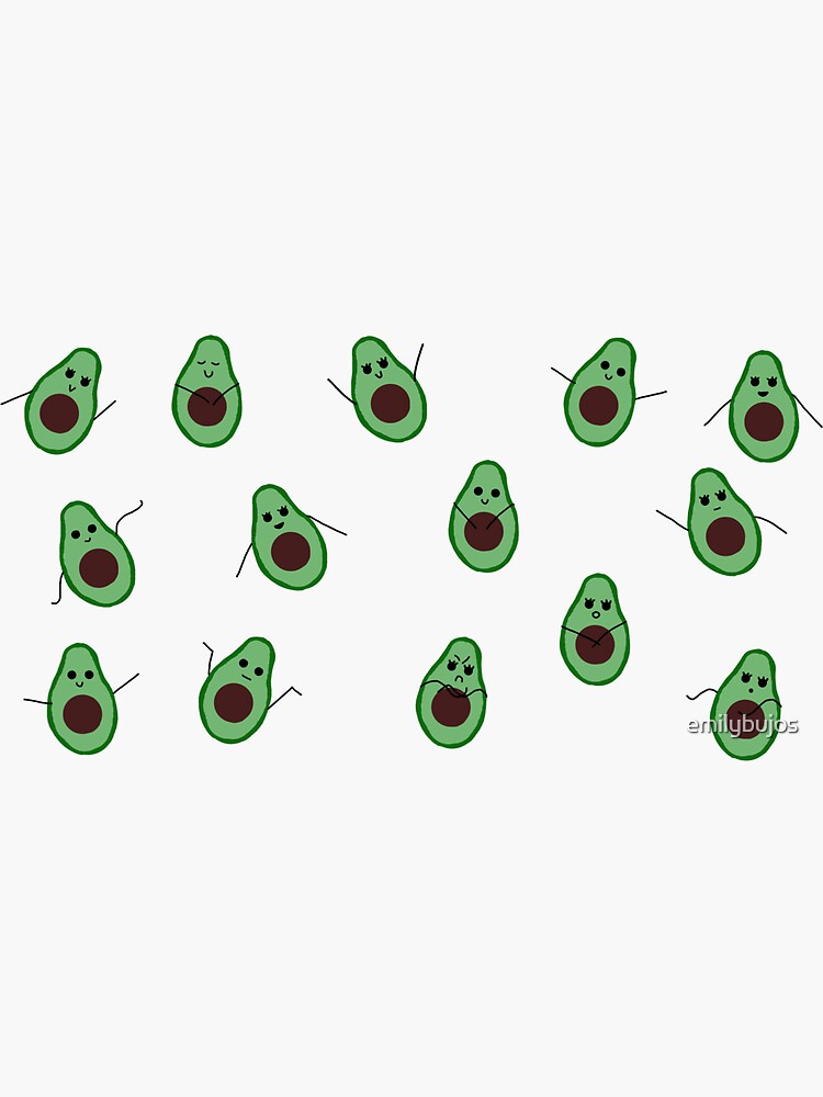 "aesthetic dancing avocados!!" Sticker for Sale by emilybujos | Redbubble