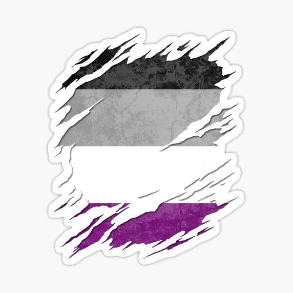Asexual Pride Flag Ripped Reveal Sticker For Sale By Valador Redbubble