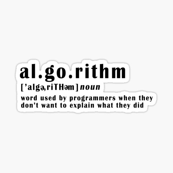 "Algorithm Definition" Sticker for Sale by Kishioushi | Redbubble