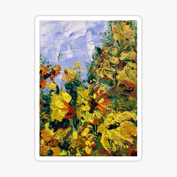 "Yellow Flowers in Summer" Sticker by AbscondingArts | Redbubble
