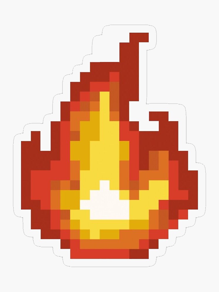 "Flame - Pixel Art" Sticker for Sale by Droxette | Redbubble