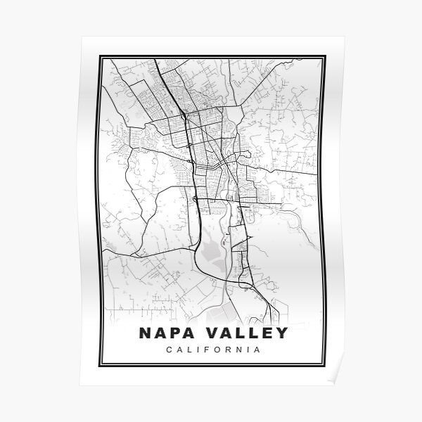 "Napa Valley Map" Poster by sibudas | Redbubble