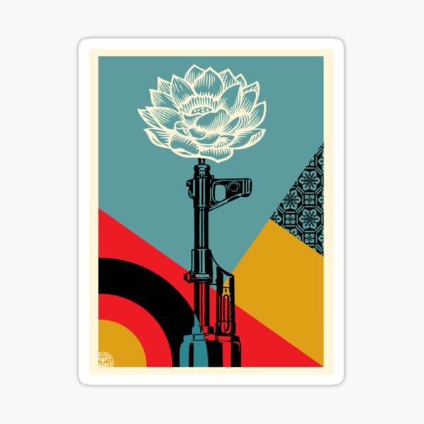 "AK 47 Lotus and AR 15 Lily" Sticker for Sale by maura-hooper | Redbubble
