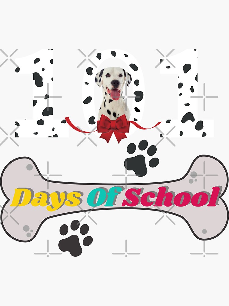 "101 Days of School Dalmatian Dog" Sticker by Gowit | Redbubble