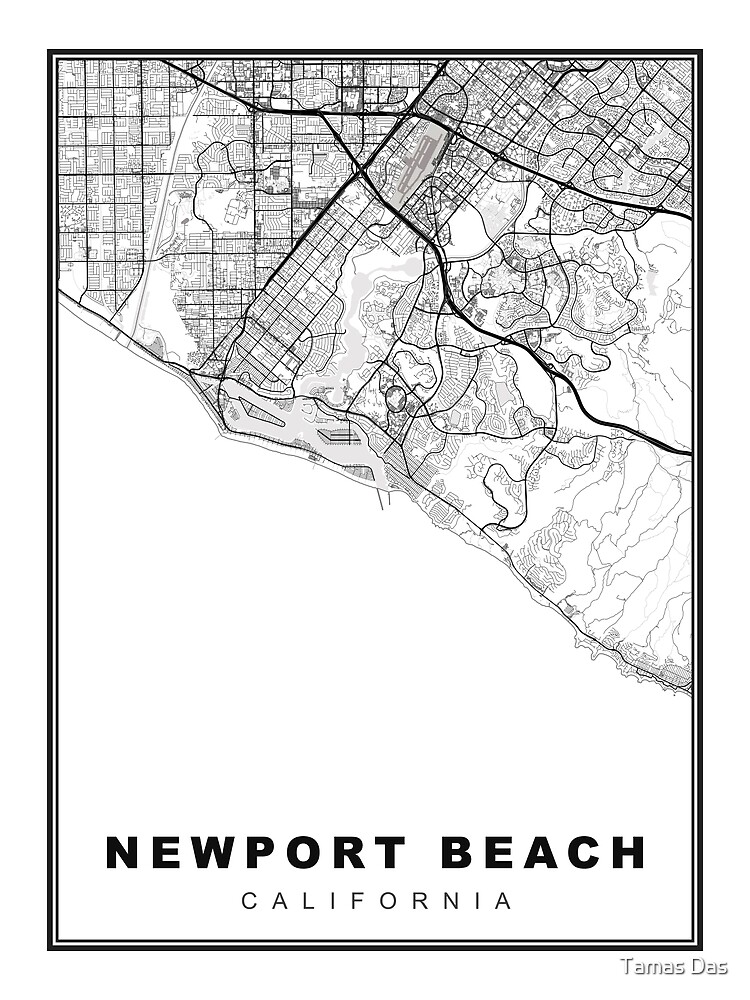 "Newport Beach Map" Photographic Print by sibudas | Redbubble