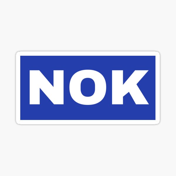 "NOK to the moon! Box logo" Sticker by MRubio | Redbubble