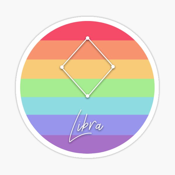 "Libra Zodiac Sign With Pride Colours" Sticker for Sale by tinyteacups ...