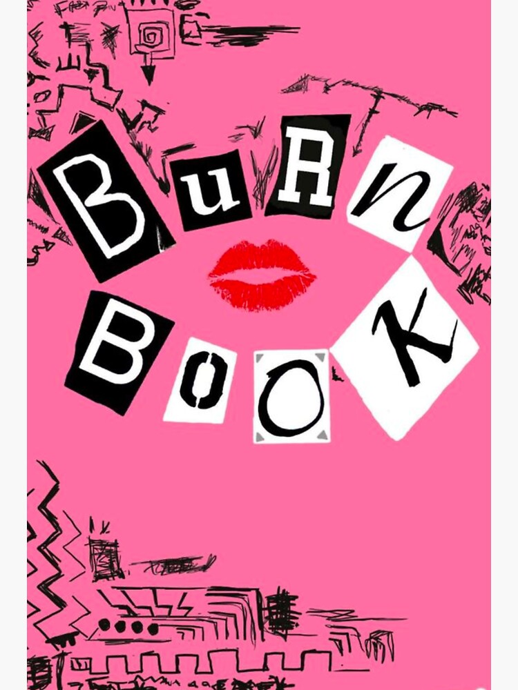 "BURN BOOK PINK" Sticker for Sale by princessticker | Redbubble