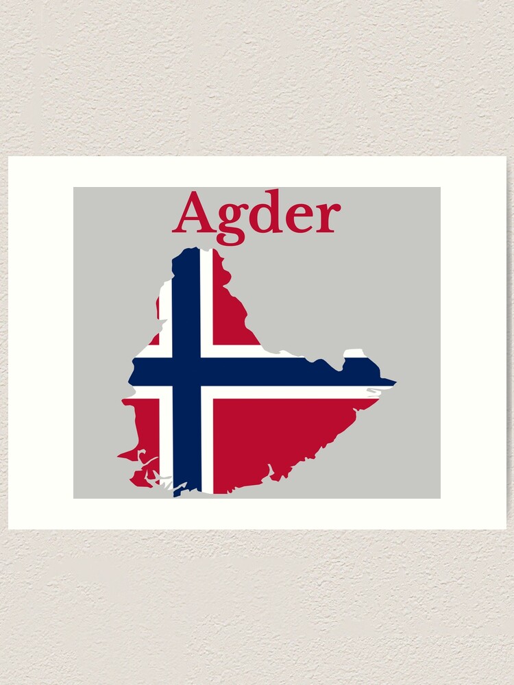 "Agder County Map, Norwegian County, Norway." Art Print for Sale by ...