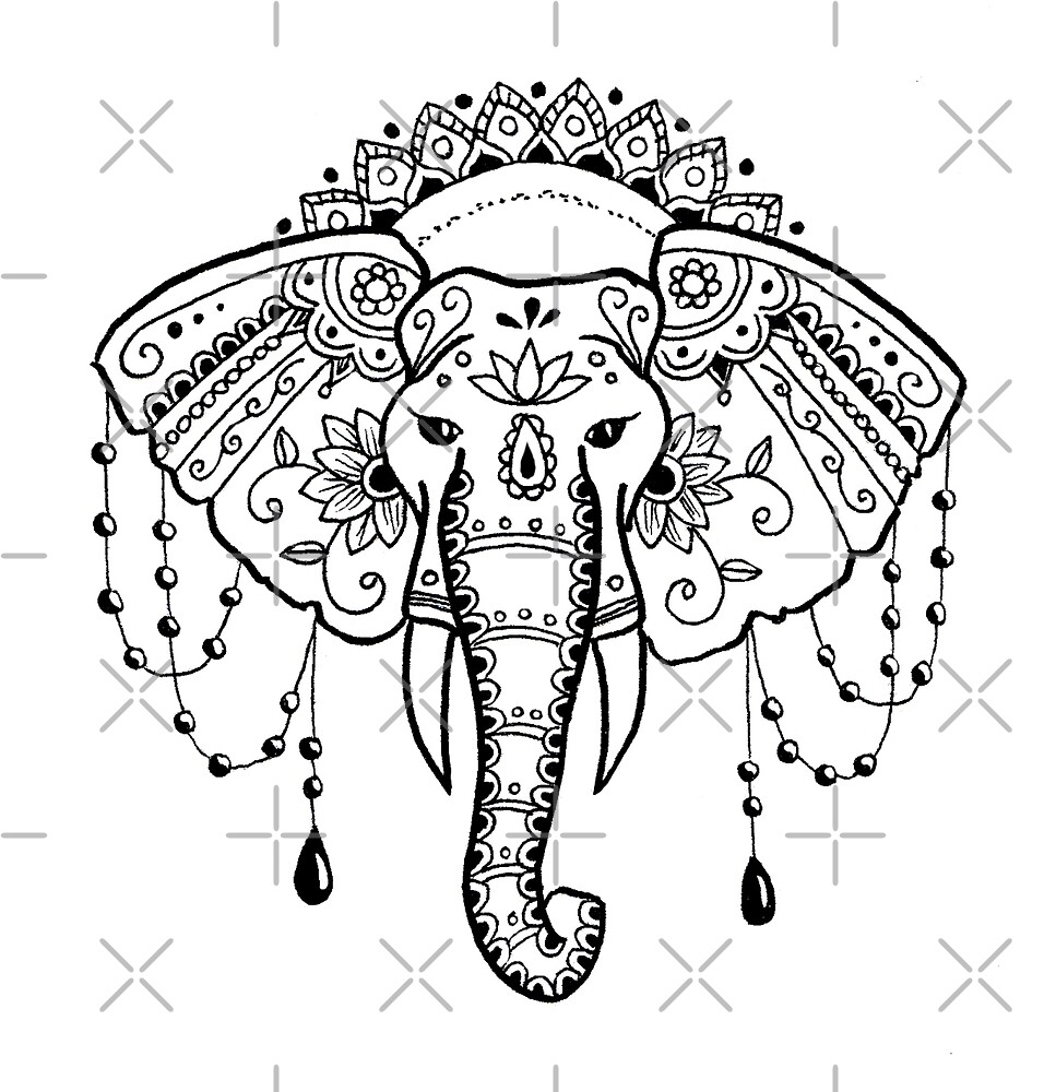 "Mehndi Elephant" by georgiamason | Redbubble