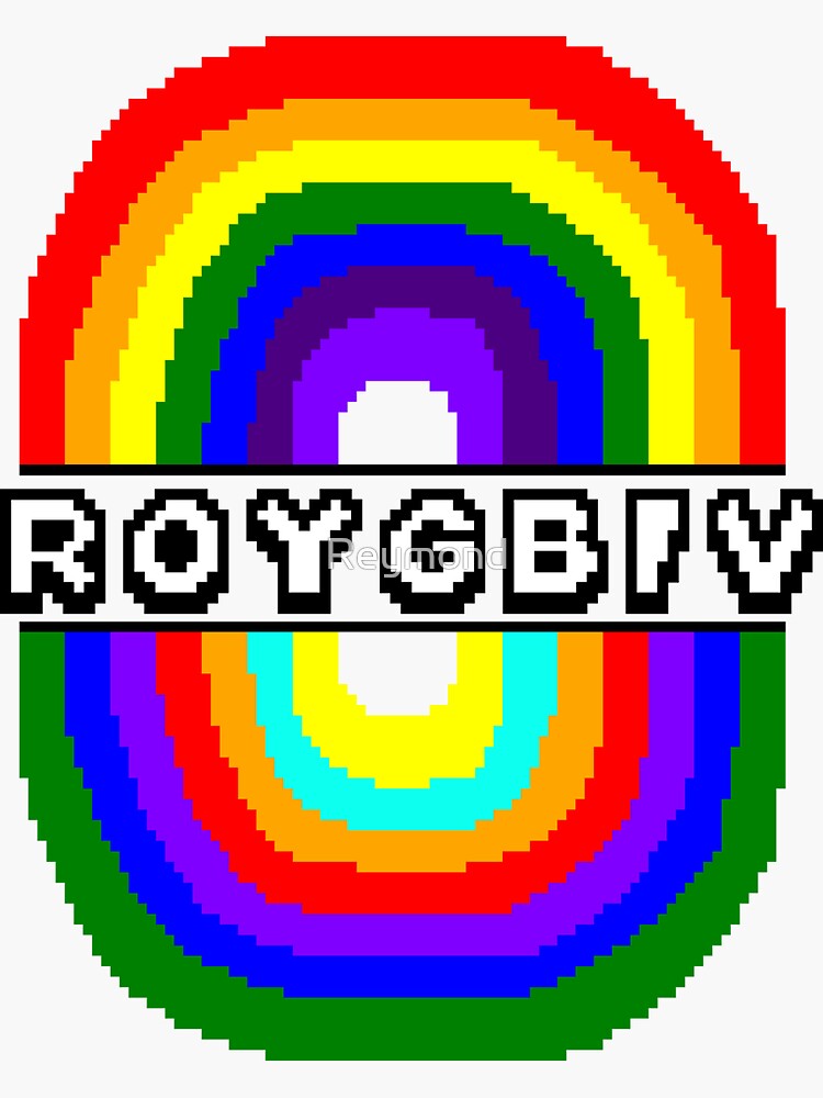 "ROYGBIV Colors Pixel" Sticker by Reymond | Redbubble