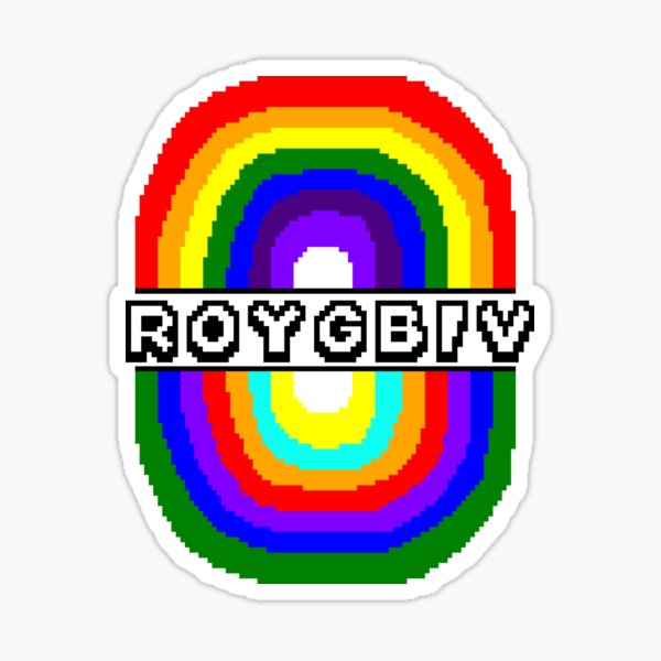 "ROYGBIV Colors Pixel" Sticker by Reymond | Redbubble