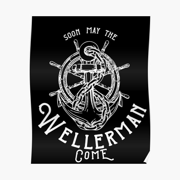 "Wellerman Anchor and Wheel White on Black" Poster for Sale by ...