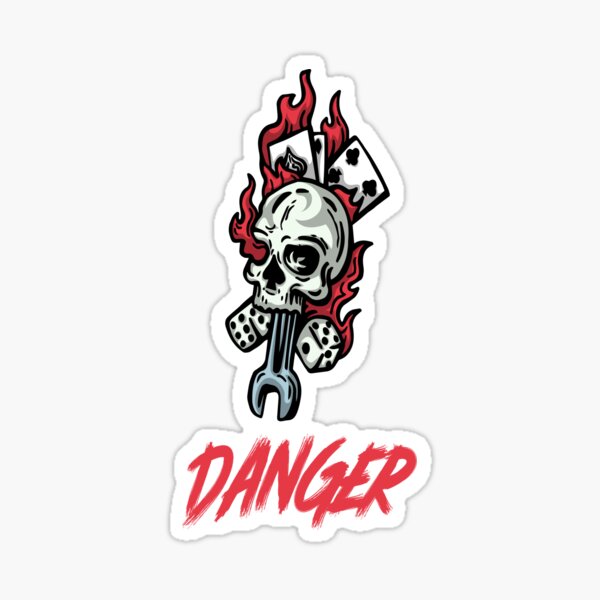 "Danger Skelton" Sticker for Sale by ThabetDesign | Redbubble