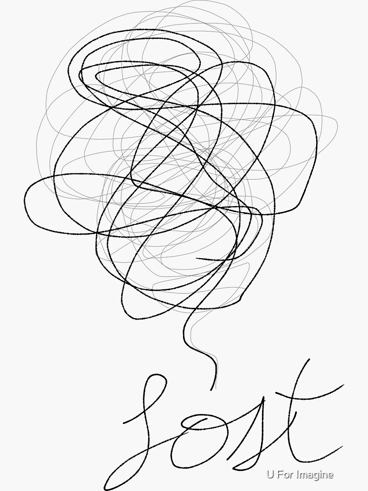 "Lost line art.." Sticker by UforMagic | Redbubble