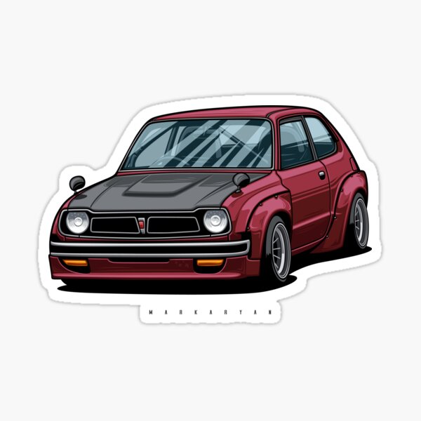 "First generation Civic (poster)" Sticker for Sale by OlegMarkaryan ...