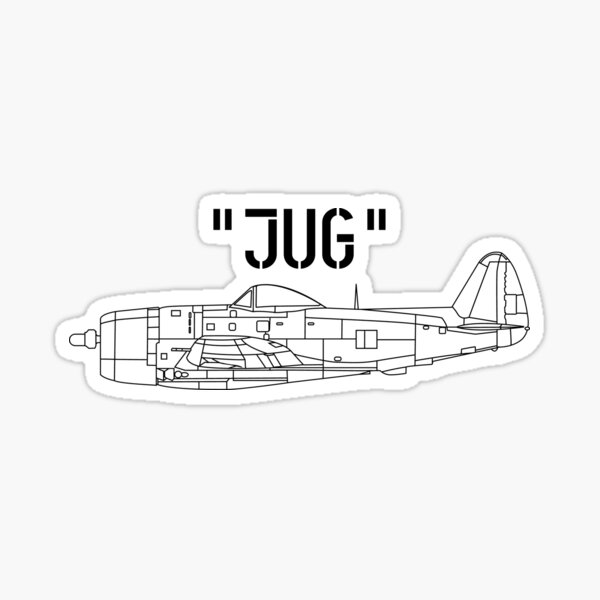 "Republic P-47D Thunderbolt - JUG" Sticker for Sale by artonthehoof ...