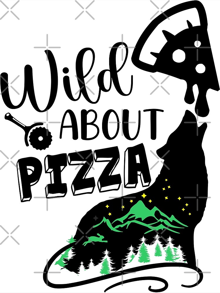 "Wild about Pizza Wolf eating design" Poster by dulceliving | Redbubble