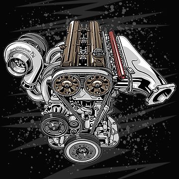 "Toyota 2jz Gte T-ShirtToyota 2jz gte engine" Sticker by ZaneGlaber ...