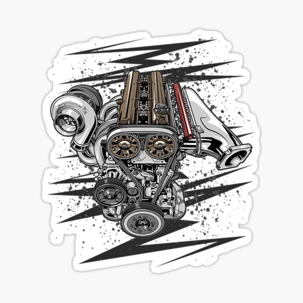 "Toyota 2jz Gte T-ShirtToyota 2jz gte engine" Sticker by ZaneGlaber ...