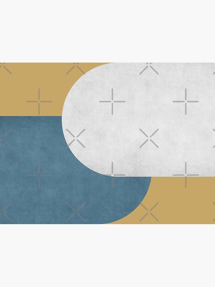 "Half Circle Colorblock - Gold Blue and White" Poster for Sale by ...