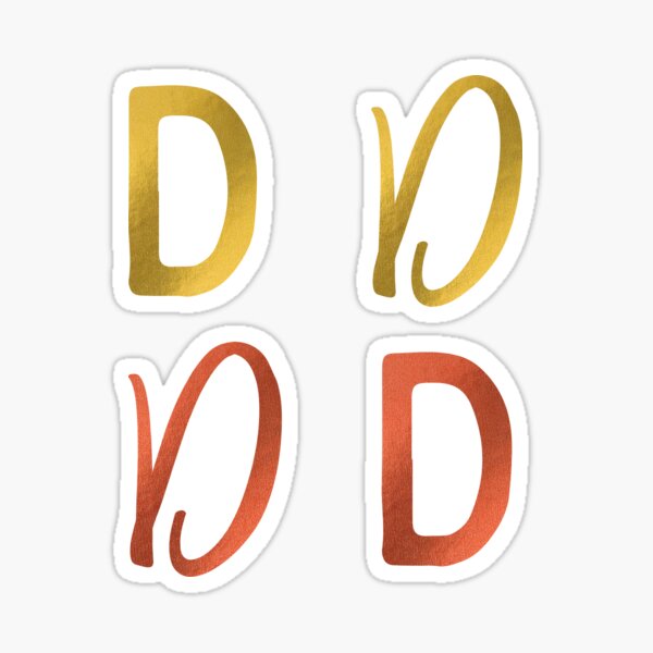 " Monogram Letter D Faux Gold Sticker Pack" Sticker by tiptopstickers ...
