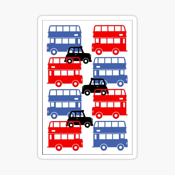 "London Buses and Autos" Sticker by deepvoid | Redbubble