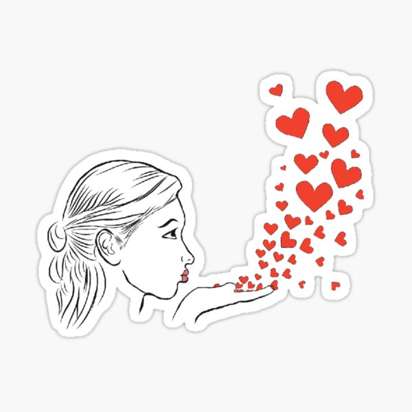 "Flying kiss" Sticker for Sale by Abaseen | Redbubble