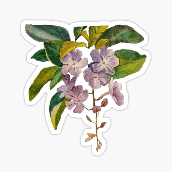 "Pink-Purple Watercolor Flower " Sticker by the-gARTen | Redbubble