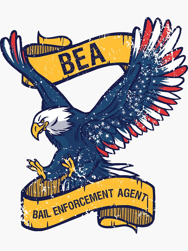 "Bail Enforcement Agent| BEA Vintage Eagle USA" Sticker by ...