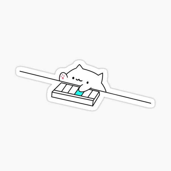 "Bongo cat keyboard piano - Cute cat meme" Sticker for Sale by ...