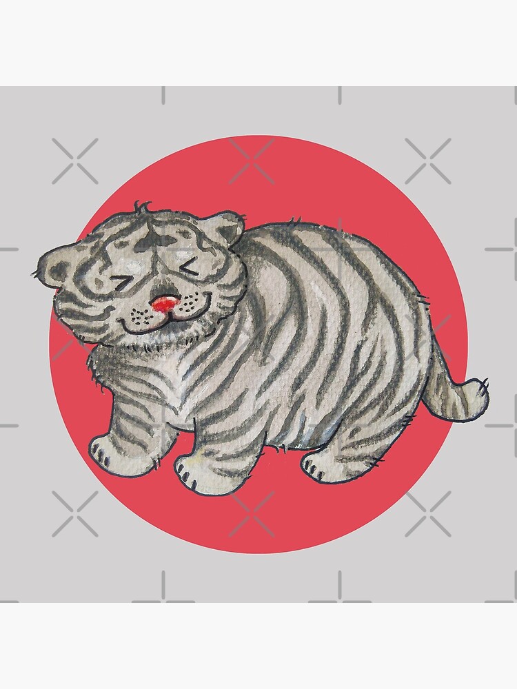 "Cute chonk white tiger" Poster by kisamemur | Redbubble