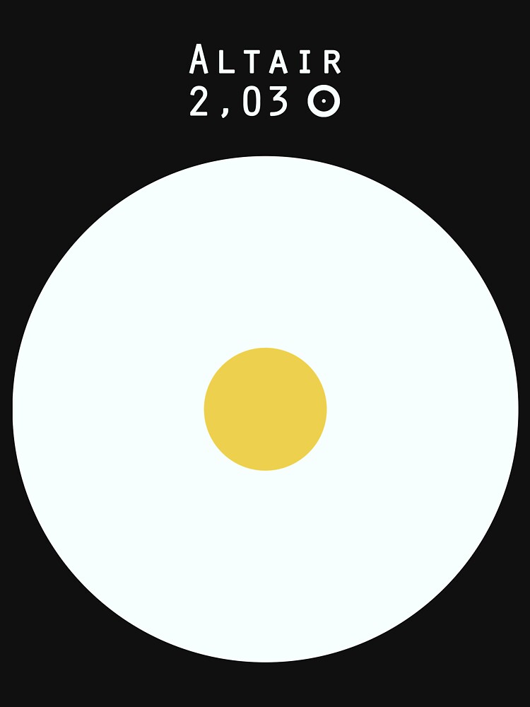 "Altair - Sun size comparison" T-shirt for Sale by MetaPhyStore ...