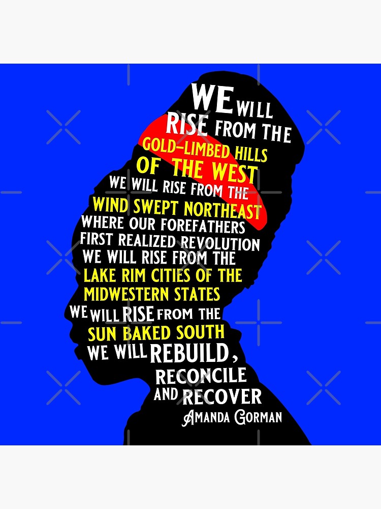 "Amanda Gorman Quotes The Hill We Climb Poem “We Will Rise”" Poster by ...