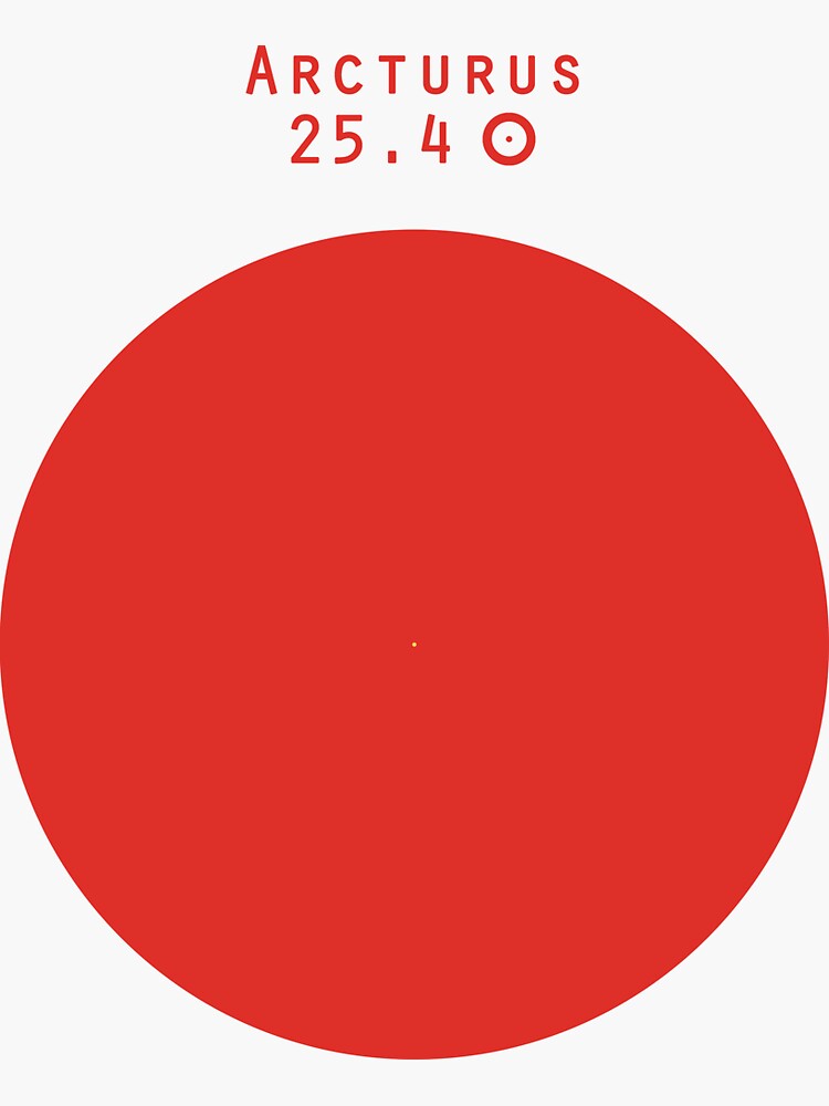 "Arcturus - Sun size comparison" Sticker for Sale by MetaPhyStore ...