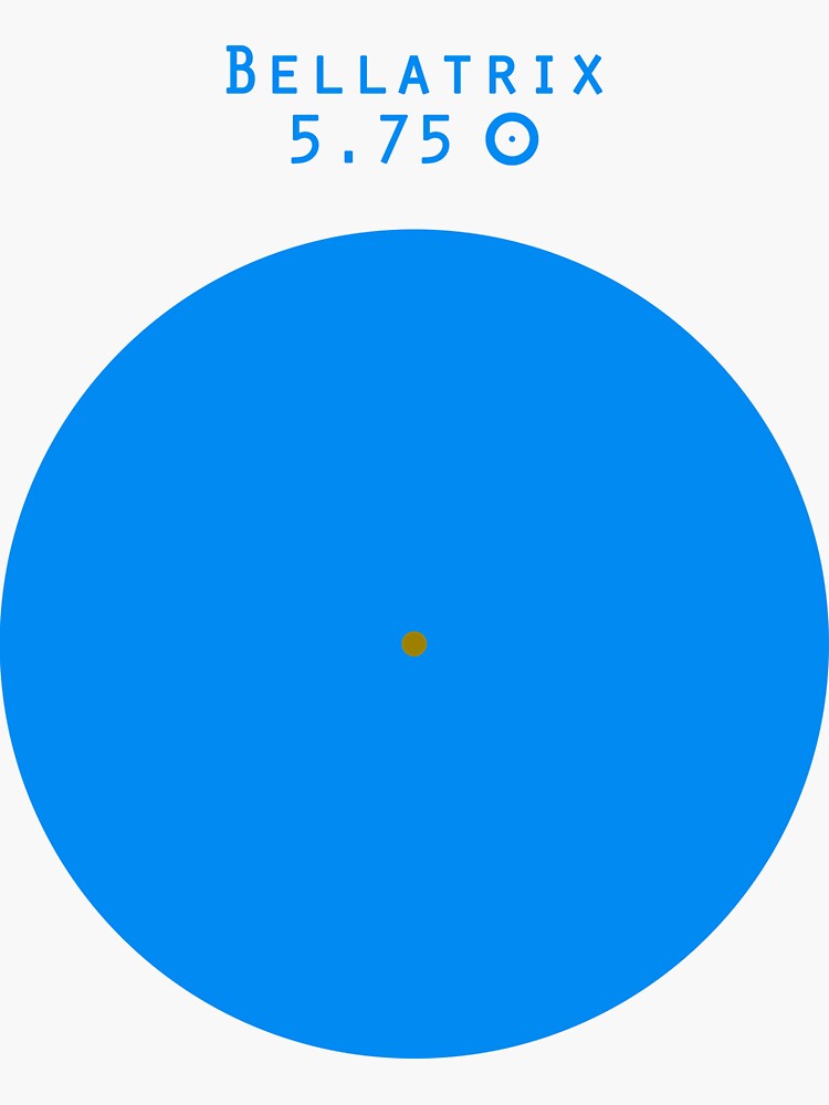 "Bellatrix - Sun size comparison" Sticker for Sale by MetaPhyStore ...